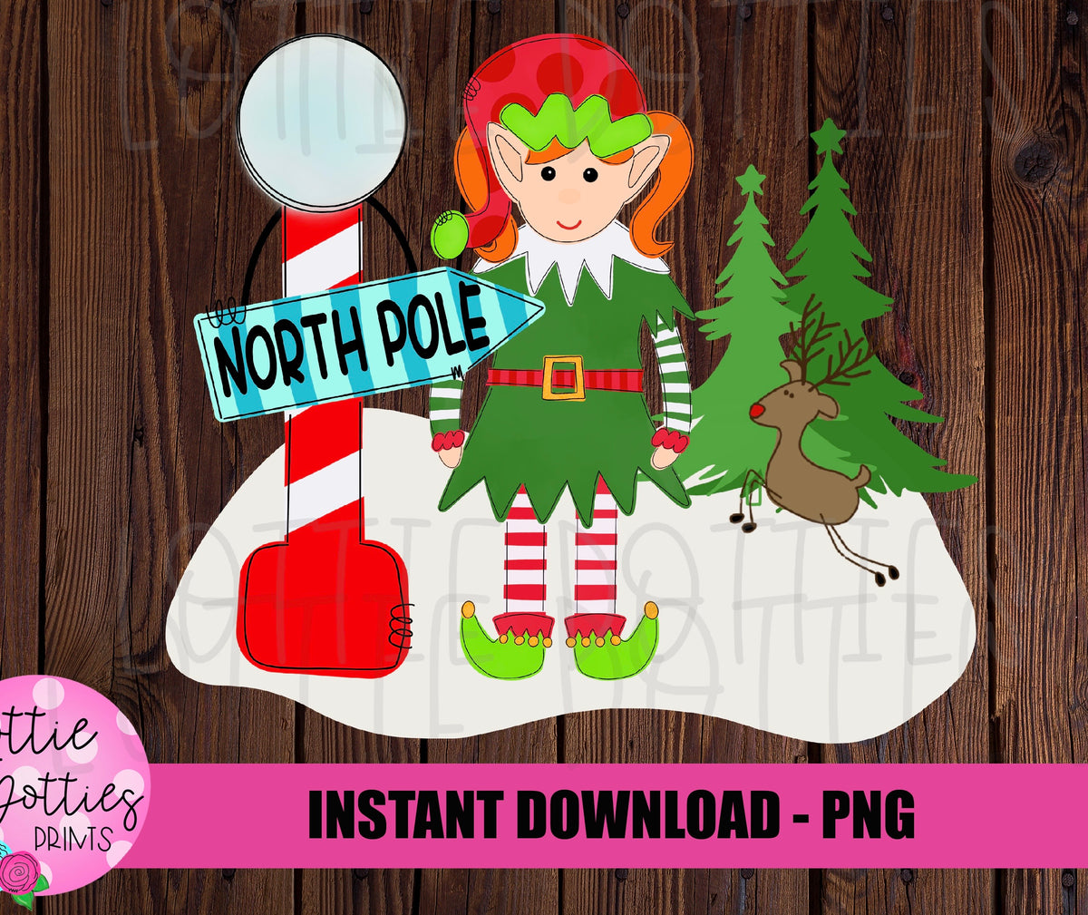 North Pole Girl Elf Png - Christmas Sublimation Design - Elf Design ...