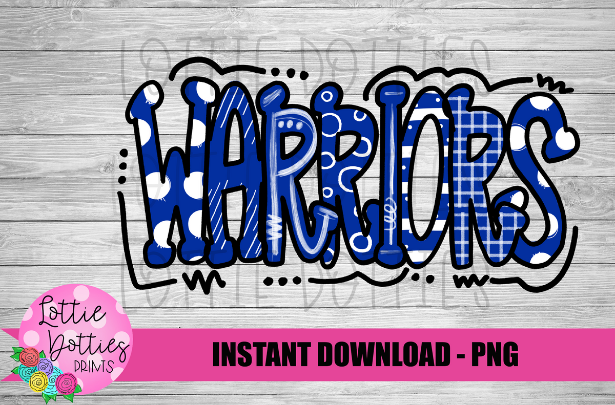 Warriors Football Png - Mascot Sublimation Design - Digital Download ...