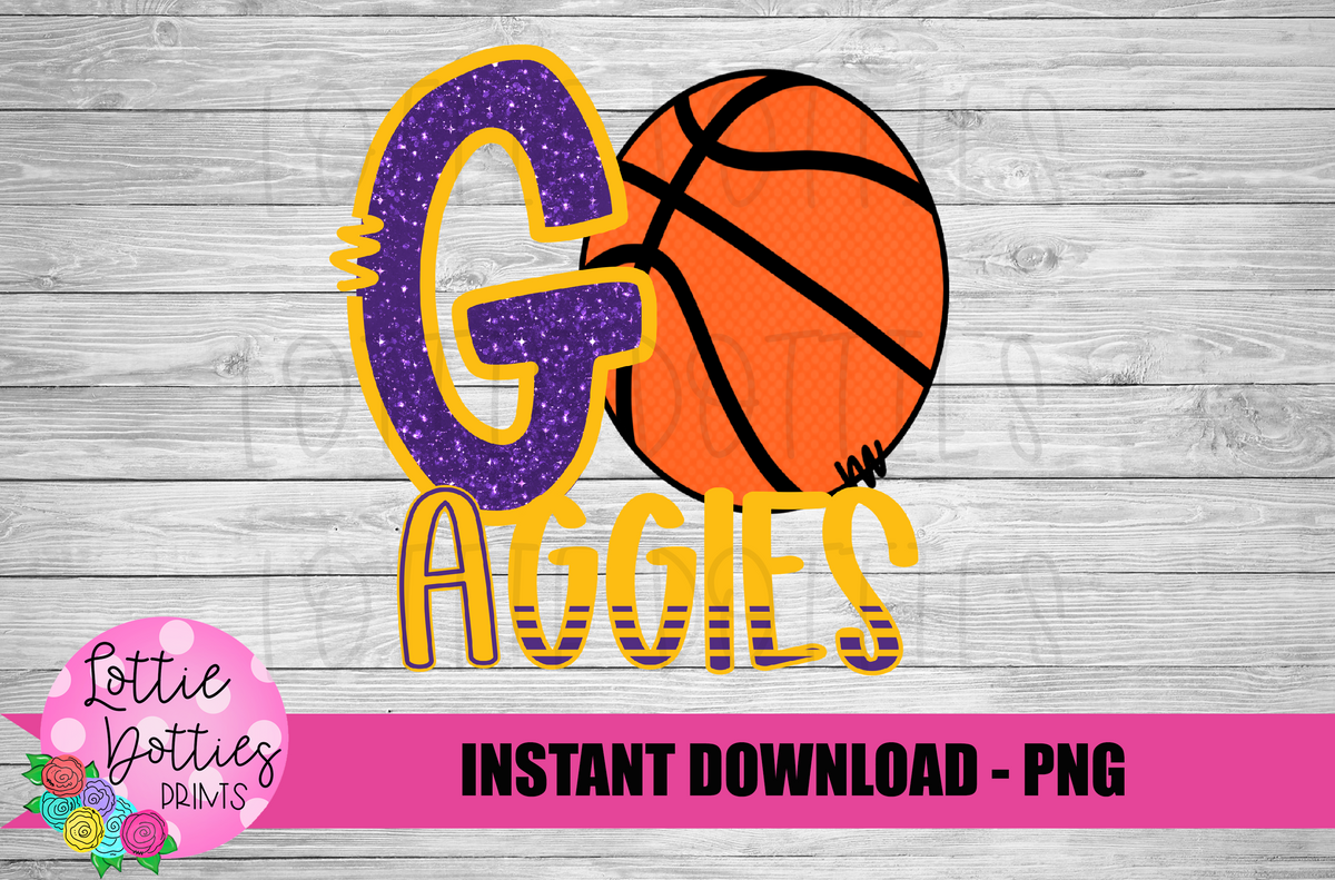 Go Aggies PNG - Basketball - Aggies - sublimation design - Digital Dow ...