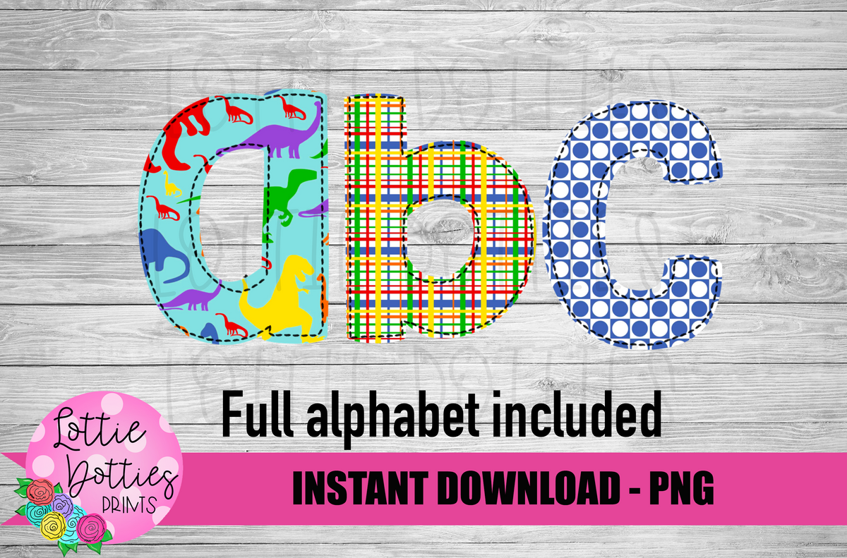 Dino Faux Applique Alphabet - Alpha Pack - Alphabet Clipart - Instant ...