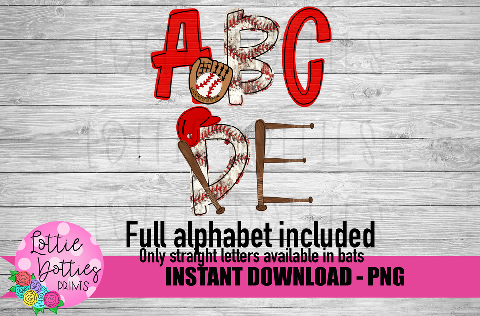 Baseball Alphabet - Alpha Pack - Alphabet Clipart - Instant Download ...