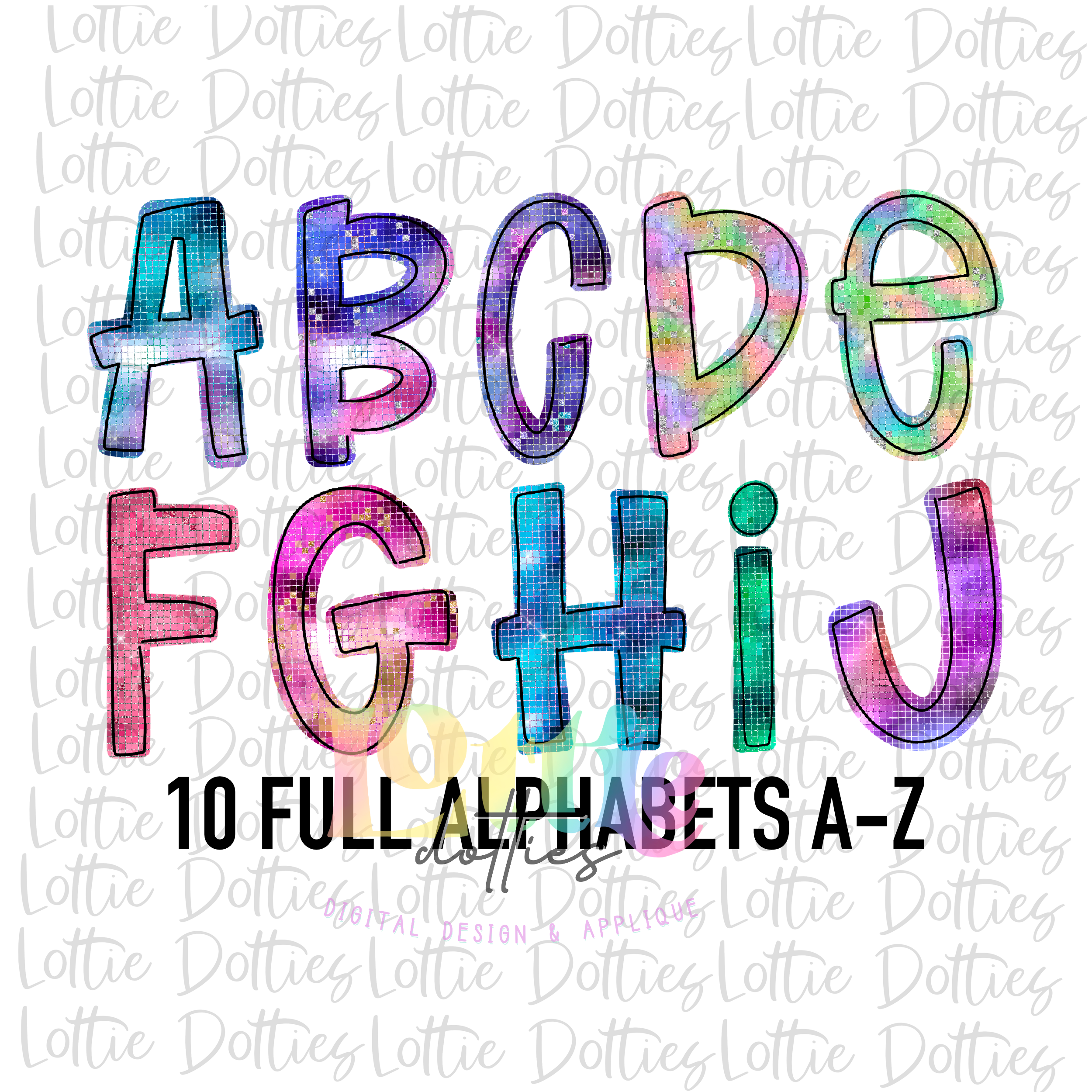 Disco Mirror Alpha - Alpha Pack - Alphabet Clipart - Instant Download ...