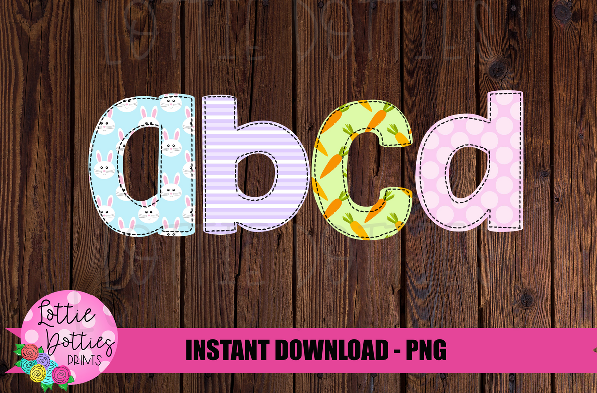 Easter Faux Applique Alphabet - Alpha Pack - Alphabet Clipart - Instan ...