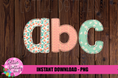 Peach Floral Shabby Chic Faux Applique Alphabet - Alpha Pack - Alphabe ...