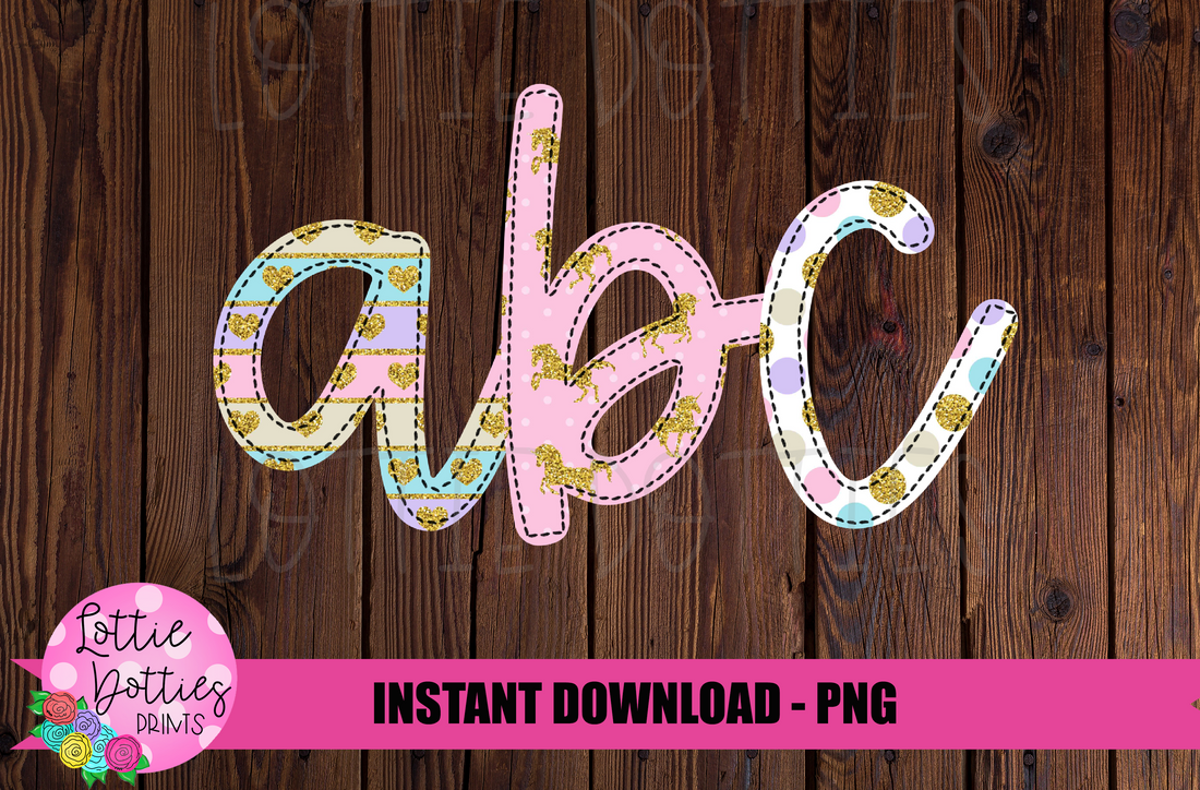 Unicorn Faux Applique Alphabet - Alpha Pack - Alphabet Clipart - Insta ...