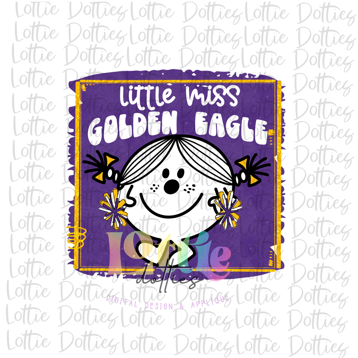 Little Miss Golden Eagle Fan Png - Golden Eagle Sublimation Design- Di ...