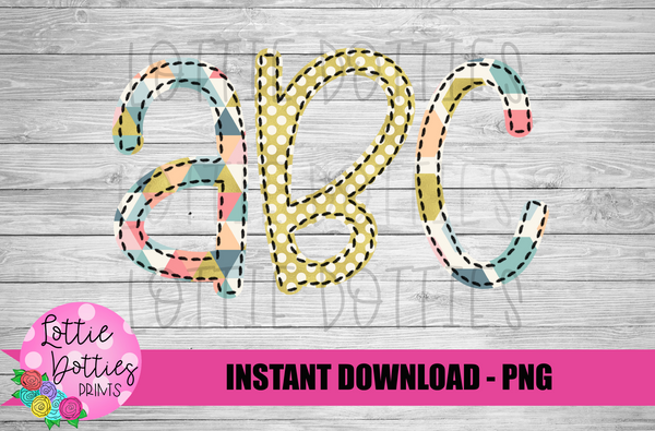 Geometric Faux Applique Alphabet - Alpha Pack - Alphabet Clipart - Ins ...