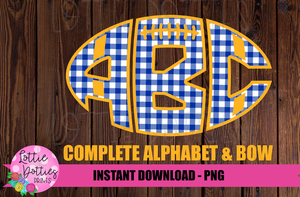 Football Alpha - Blue and Gold Alphabet - Alpha Pack - Alphabet Clipar ...