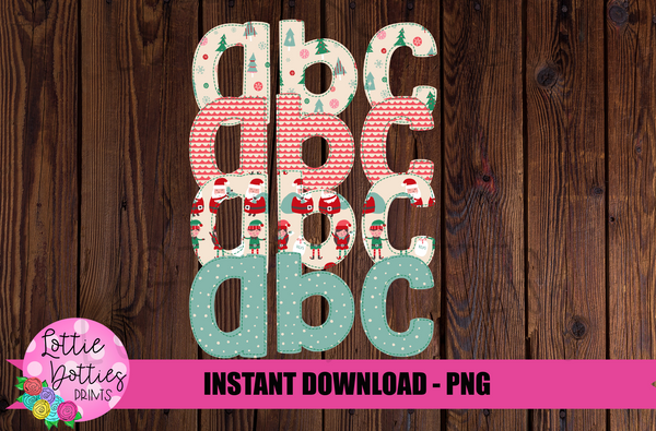 Christmas Faux Applique Alphabet - Alpha Pack - Alphabet Clipart - Ins ...