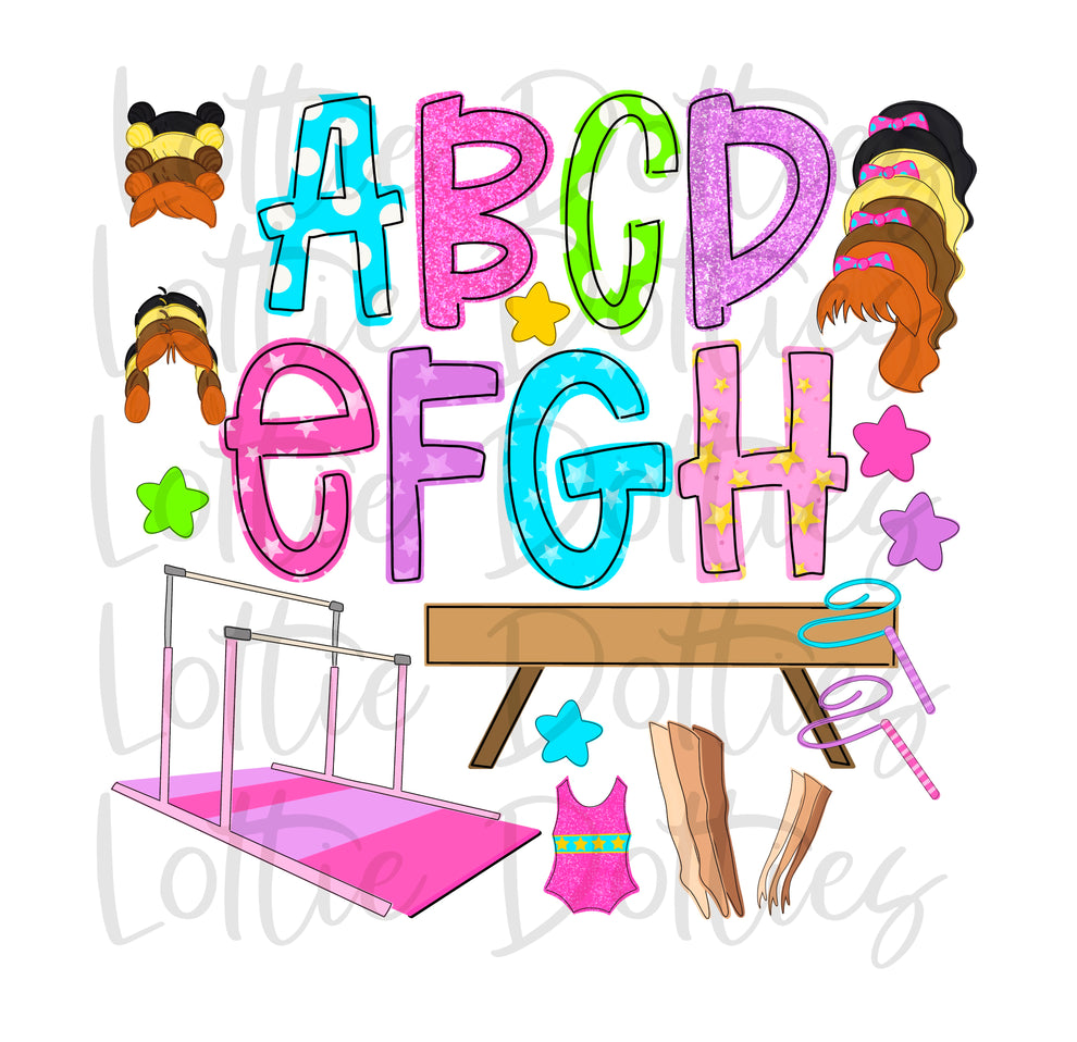 Gymnastics Alphabet - Alpha Pack - Alphabet Clipart - Instant Download ...