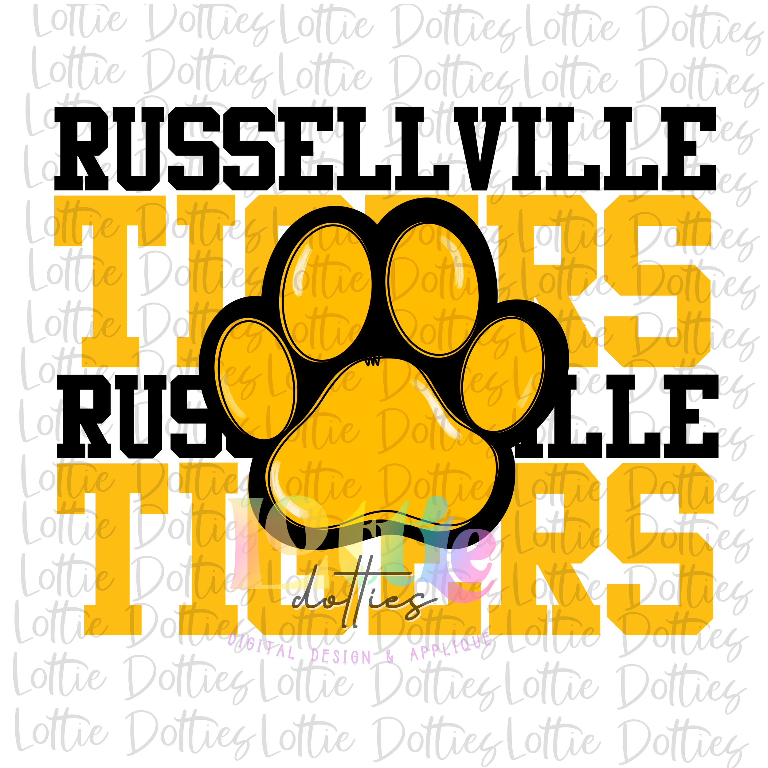 Russellville Golden Tigers PNG - sublimation design - Digital Download ...
