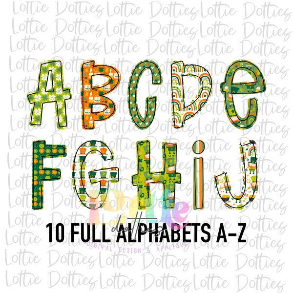 St. Patrick’s Day Alpha - Alpha Pack - Alphabet Clipart - Instant Down ...