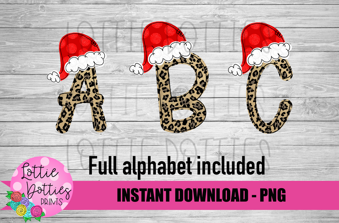 Santa Hat Alphabet - Alpha Pack - Alphabet Clipart - Instant Download ...