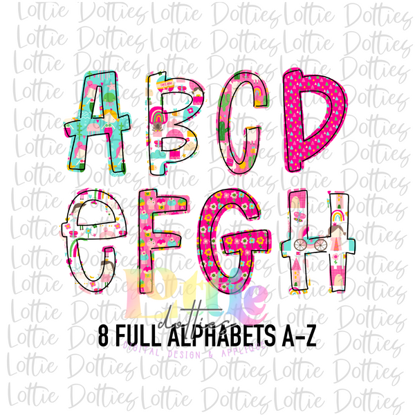 Girly Alpha - Alpha Pack - Alphabet Clipart - Instant Download - Alpha ...