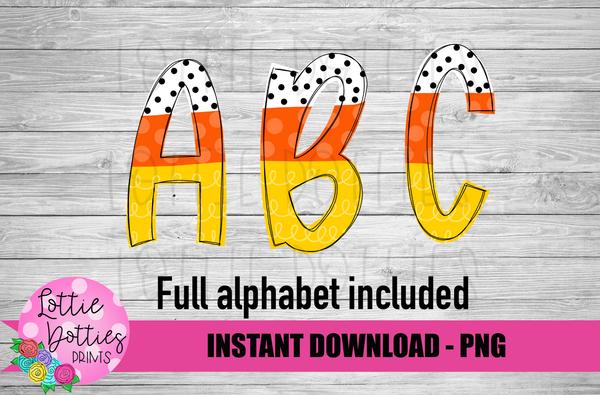 Candy Corn alpha - Alpha Pack - Alphabet Clipart - - Halloween Alpha P ...