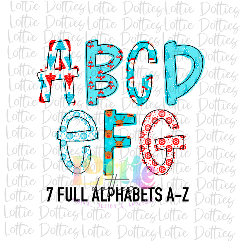 Blue Christmas Alpha Pack - Alphabet Clipart - Instant Download - Alph ...