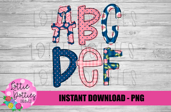 Navy Floral Alphabet - Alpha Pack - Alphabet Clipart – Lottie Dotties LLC