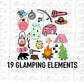Glamping Camping Alphabet - Alpha Pack - Alphabet Clipart - Instant Do ...
